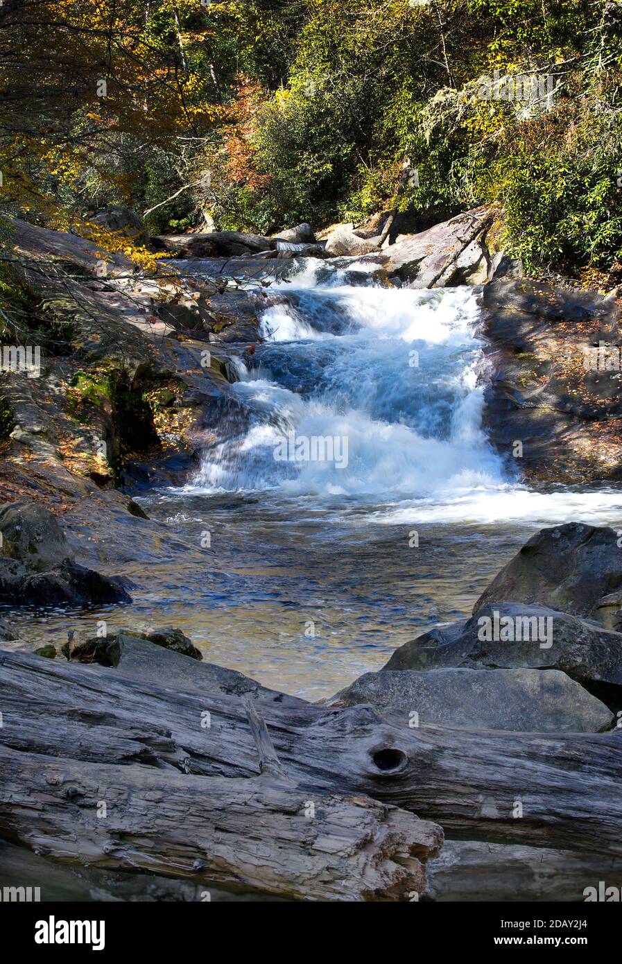Waterfall in the Cullasaja Gorge, Blue Ridge Parkway, North Carolina ...