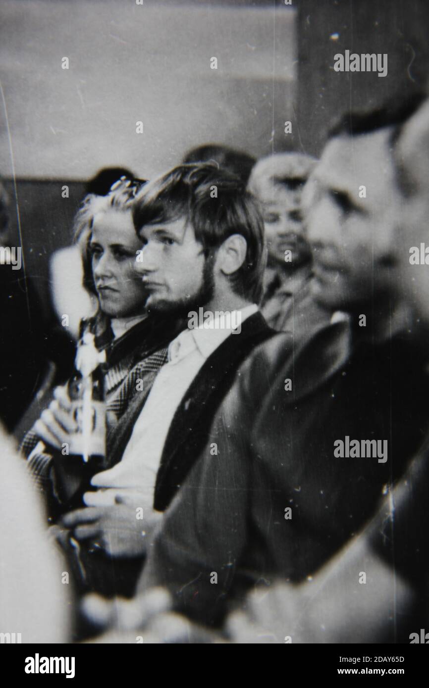 Fine 1970s vintage black and white photography of a seated audience ...