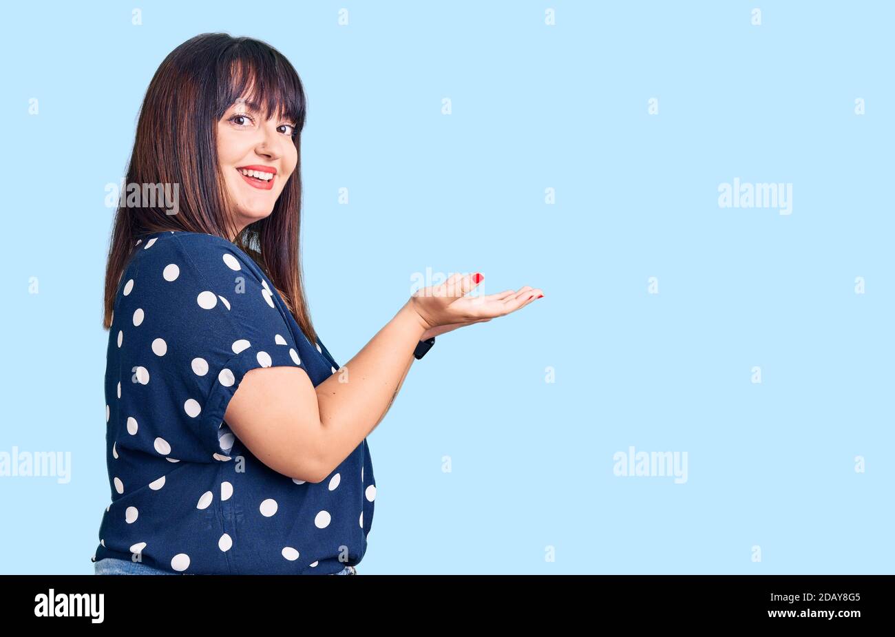 Fat woman showing hand palms hi-res stock photography and images - Alamy