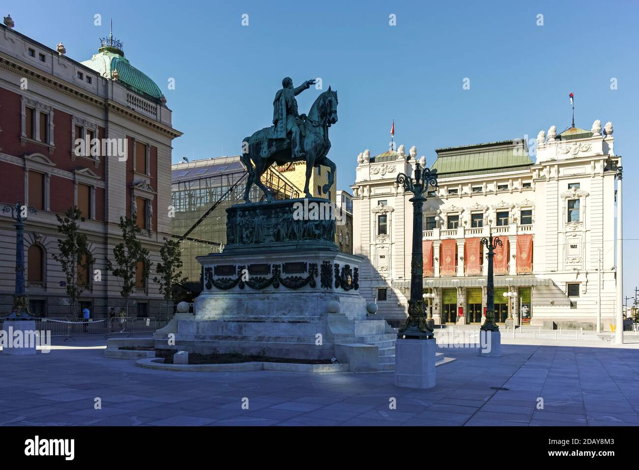 BELGRADE, SERBIA - AUGUST 12, 2019: Republic Square at the center of ...