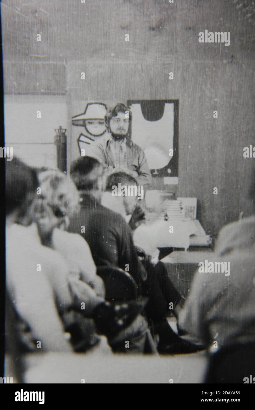 Fine 1970s vintage black and white photography of a seated audience ...