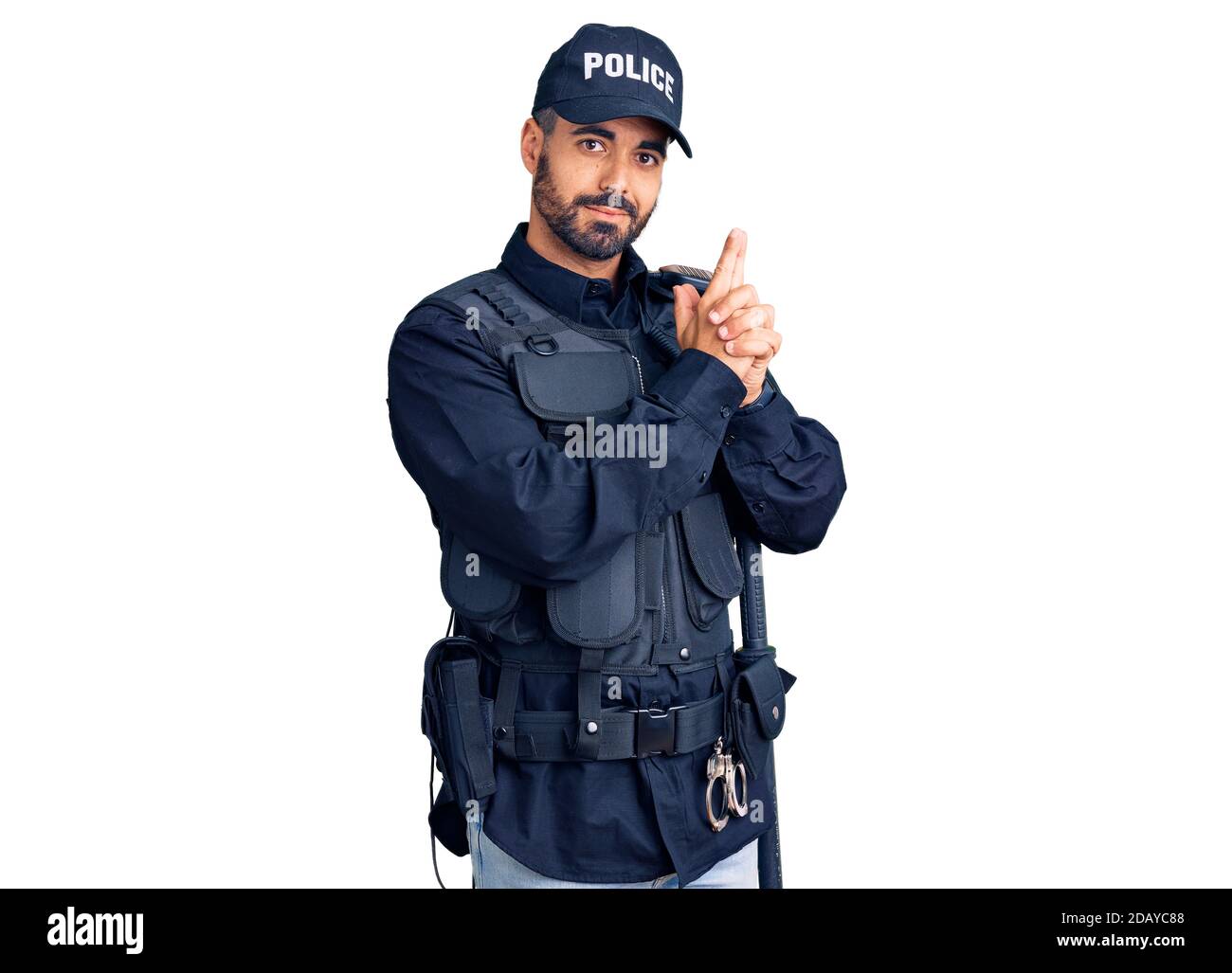Hispanic man male security guard gun hi-res stock photography and ...