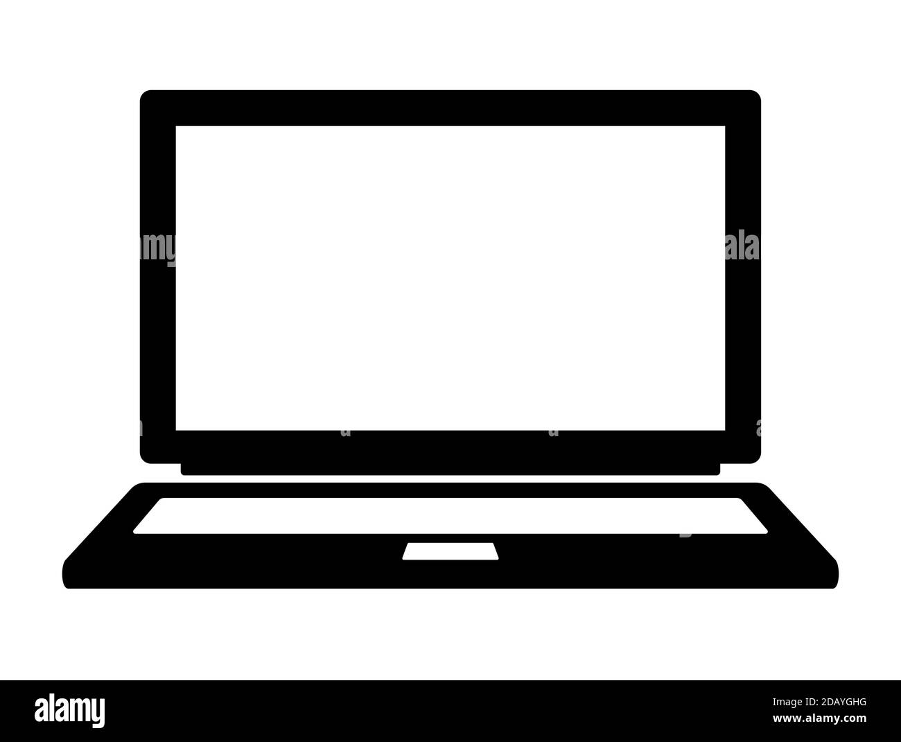 Classic laptop computer with opened display icon vector illustration ...