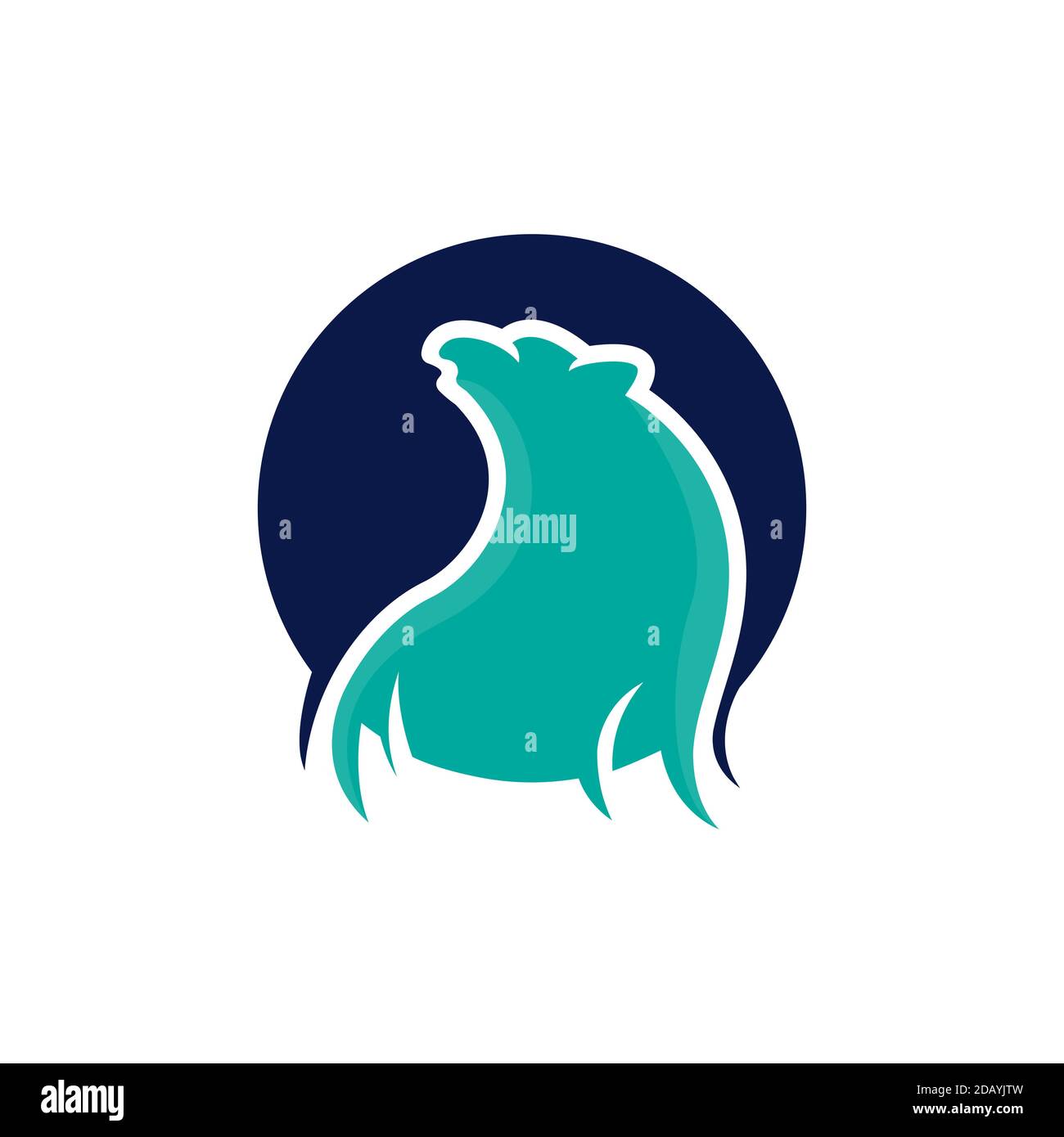 polar bear circle shape logo template vector icon illustration Stock ...
