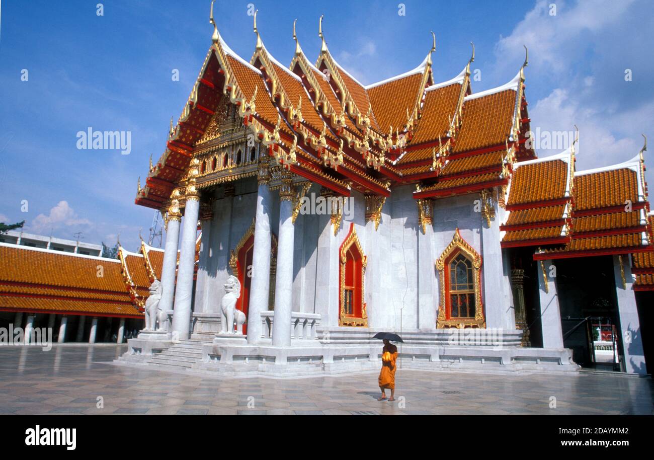 Typical wat or temple in Thailand where 95% people follow the Theravada ...