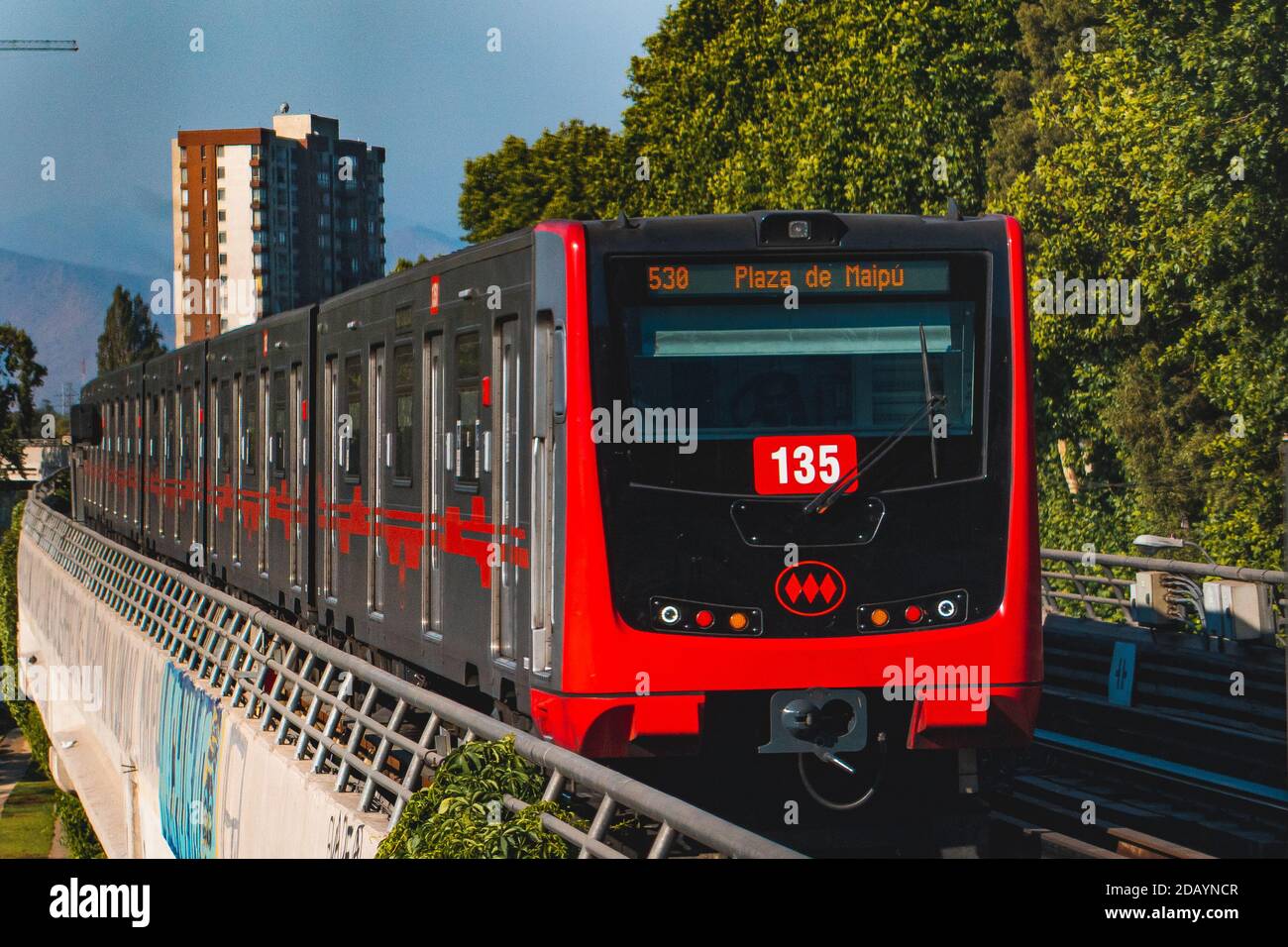 Santiago, Chile - November 2020: A Metro de Santiago train at Line 5 ...