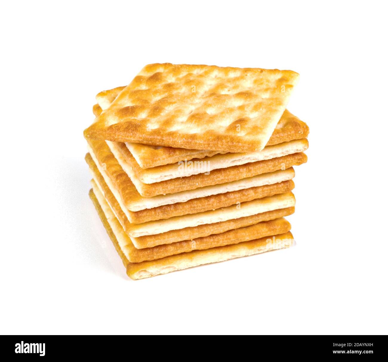square crackers isolated on white background Stock Photo - Alamy