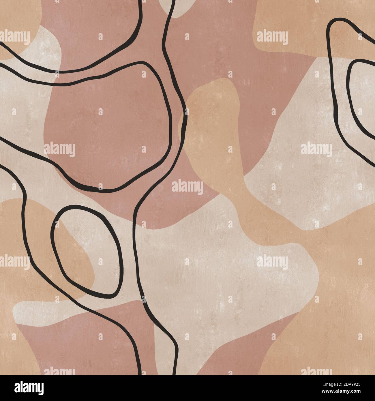 Seamless organic rounded curvy shapes naive design Stock Photo - Alamy