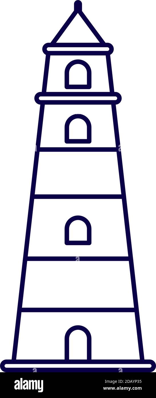 lighthouse tower line style icon vector illustration design Stock ...