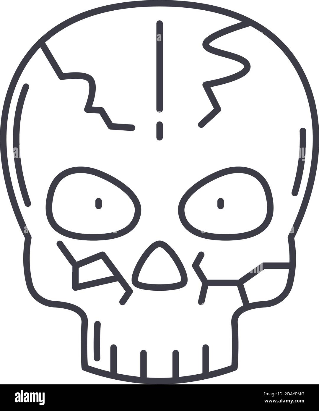 Skull icon, linear isolated illustration, thin line vector, web design ...