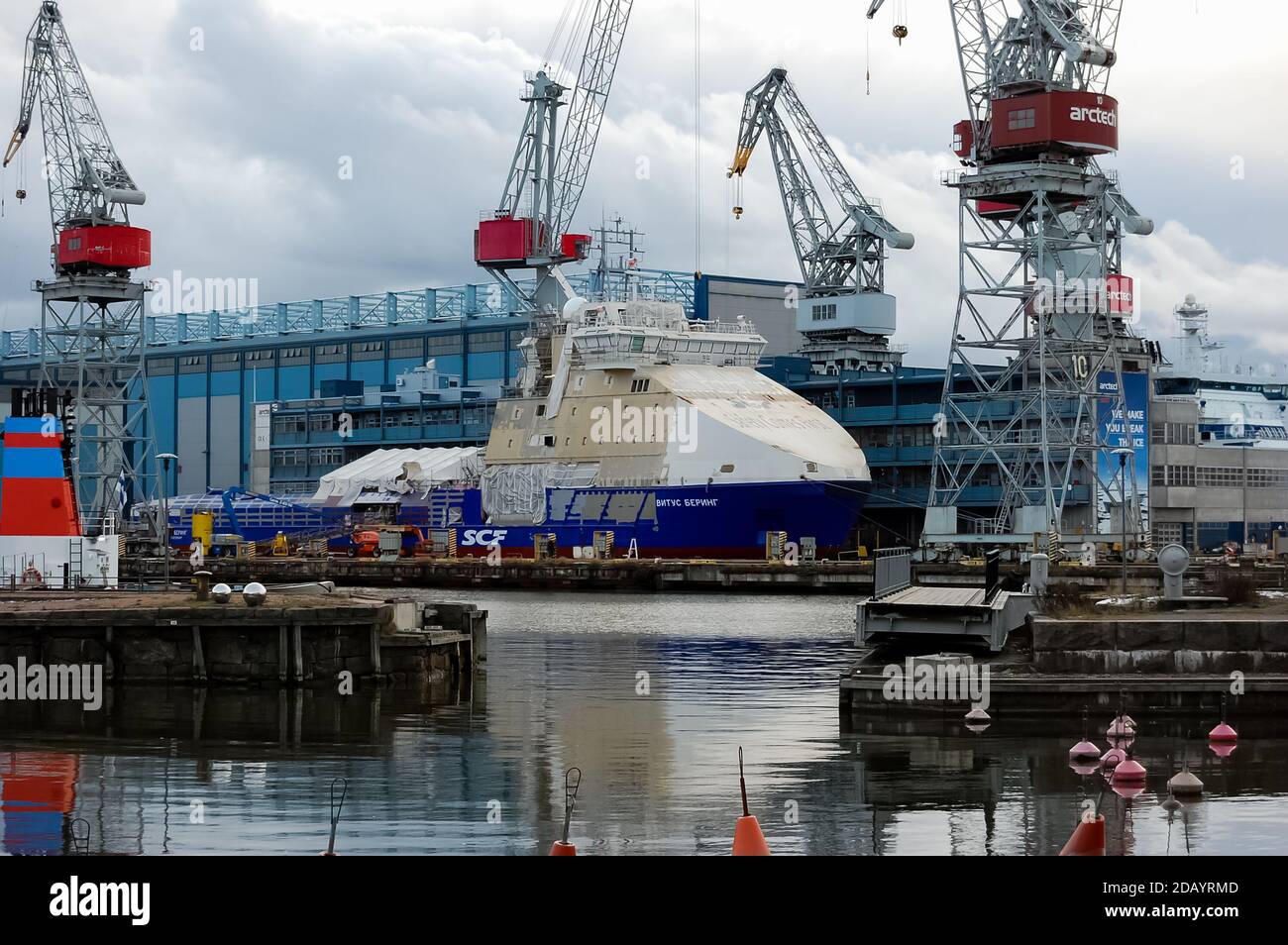 Vitus Bering icebreaker being built at the Arctech Helsinki Shipyard in ...