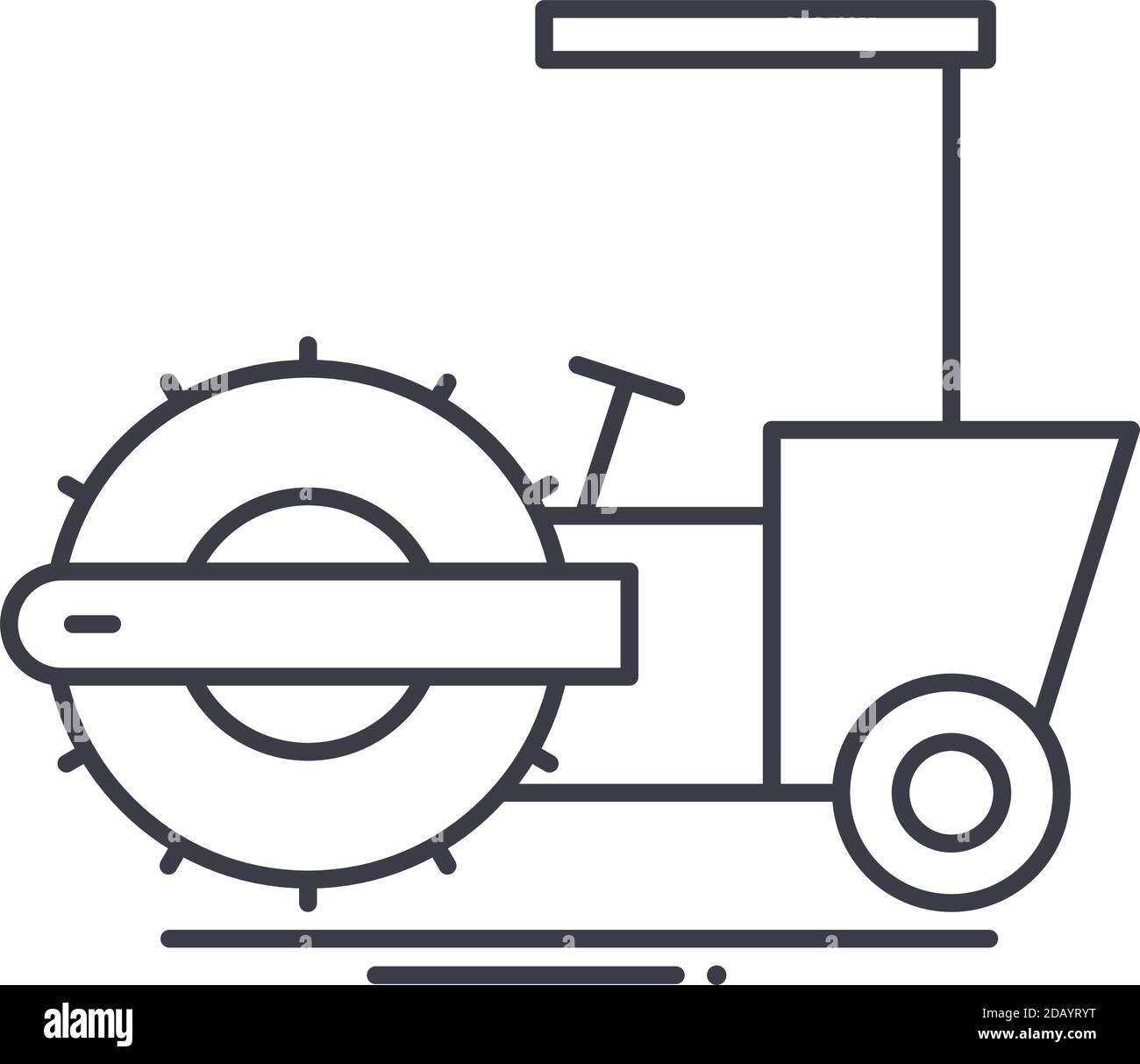 Single drum roller icon, linear isolated illustration, thin line vector, web design sign ...