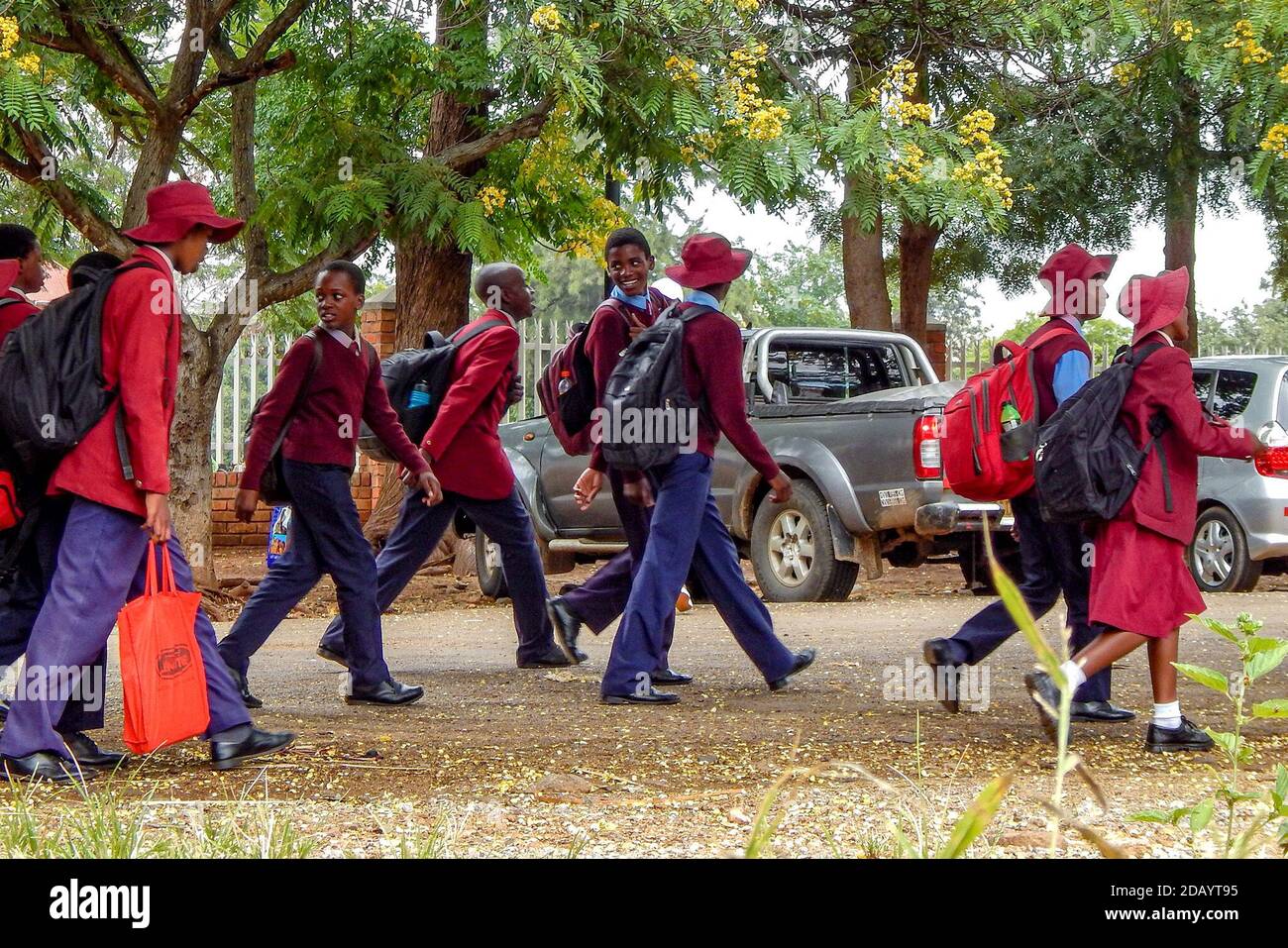 Students walk home from school in Bulawayo, Zimbabwe’s second-largest ...