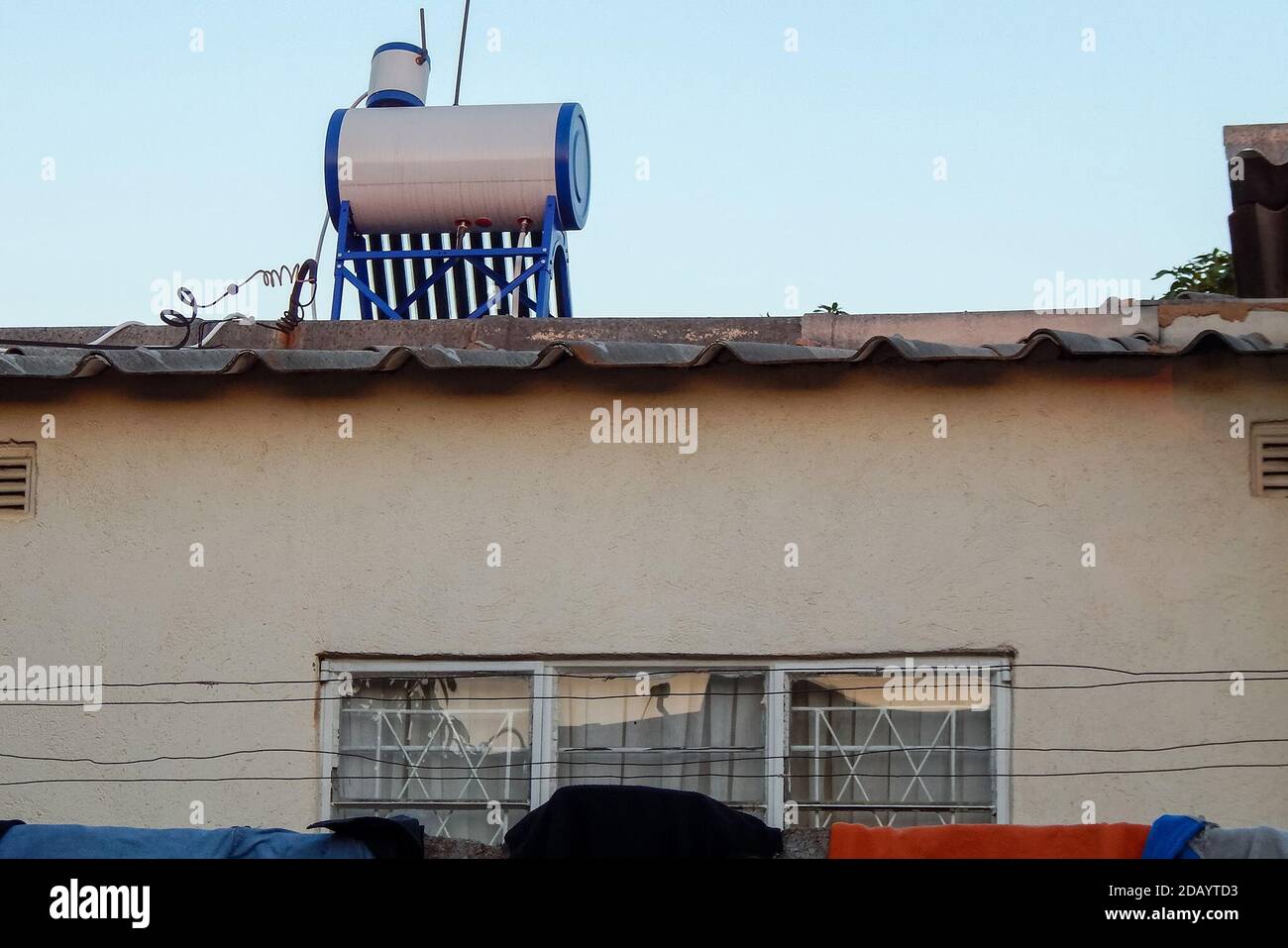 The roof of a home in the Luveve suburb of Bulawayo is equipped with a ...