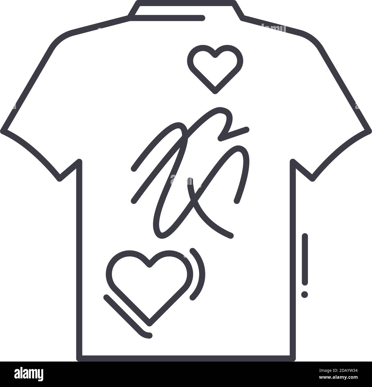 Signature icon, linear isolated illustration, thin line vector, web ...