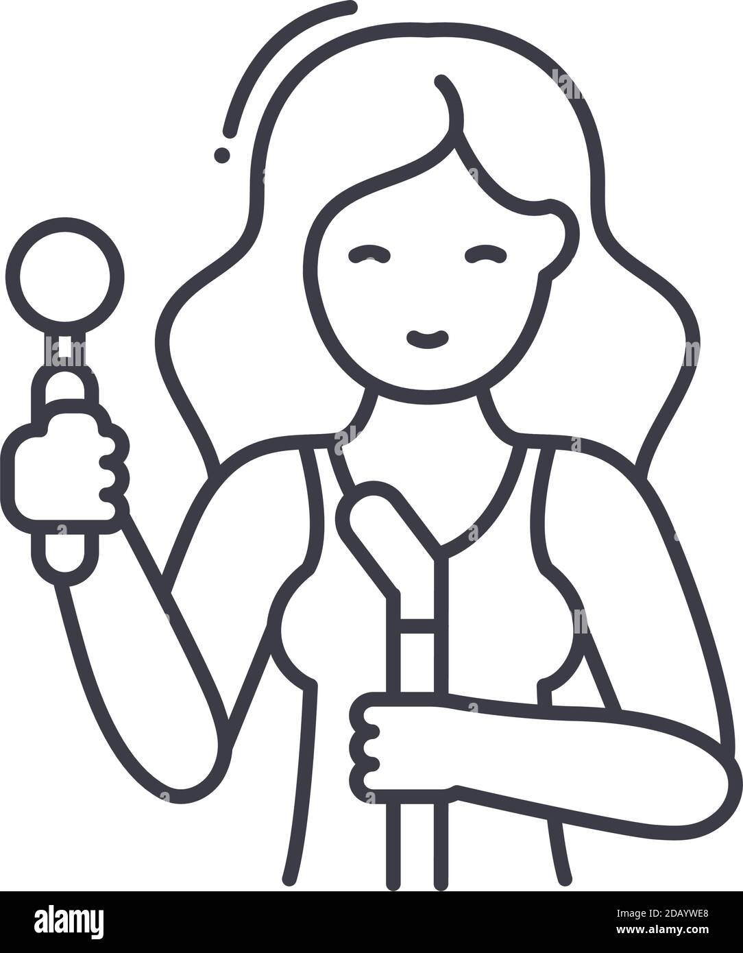 Singer icon, linear isolated illustration, thin line vector, web design ...