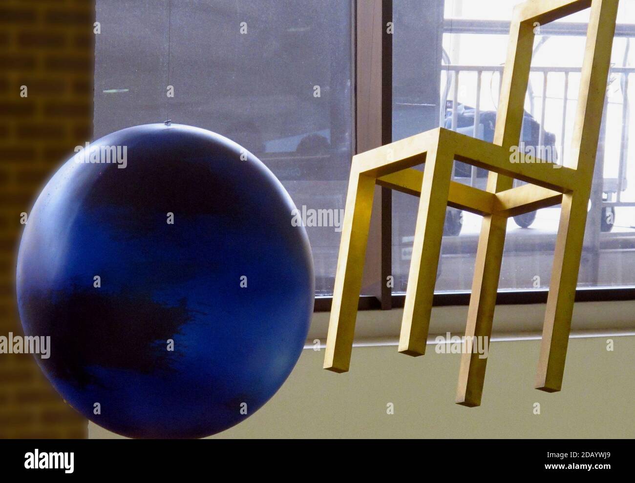 Floating chair and ball in a fantasy shot Stock Photo - Alamy