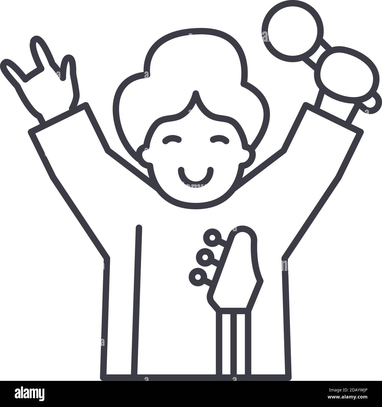 Singer image icon, linear isolated illustration, thin line vector, web ... Singer image icon, linear isolated illustration, thin line vector, web ...