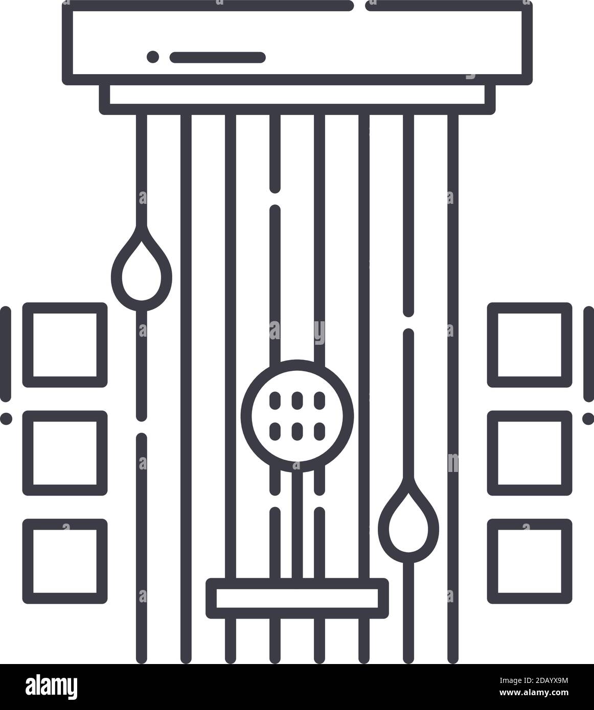 Shower icon, linear isolated illustration, thin line vector, web design ...