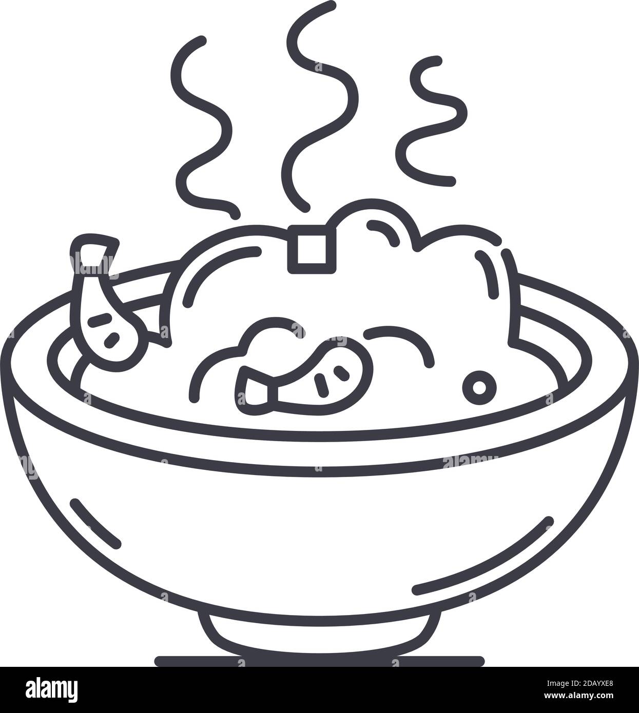 Shrimp fried rice icon, linear isolated illustration, thin line vector ...