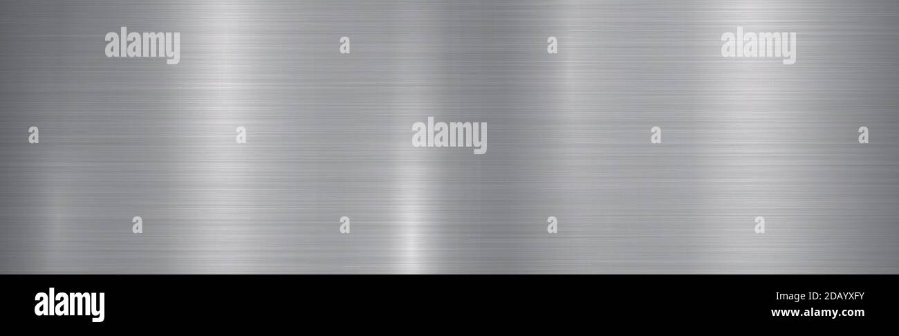 Texture panorama of silver metal with reflection - background Stock ...