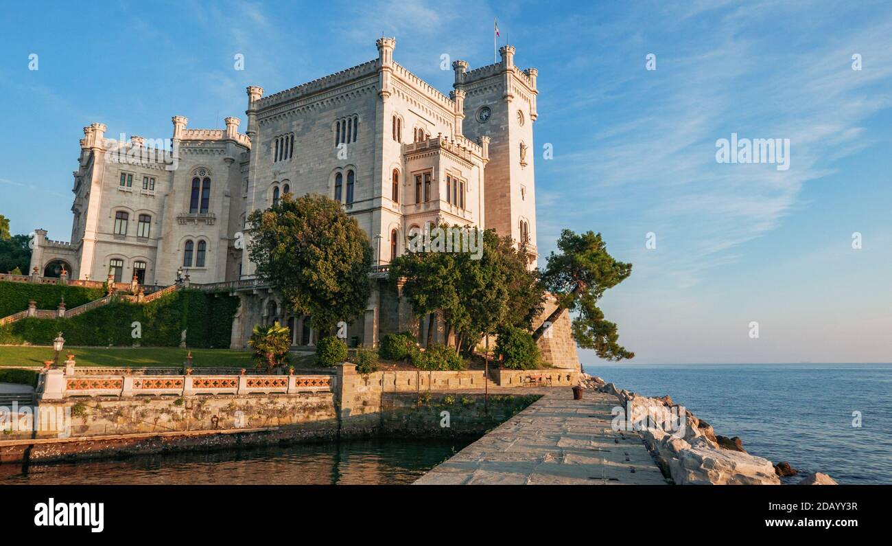 View of Parco del Castello Miramare in Grignano, Italy Stock Photo - Alamy