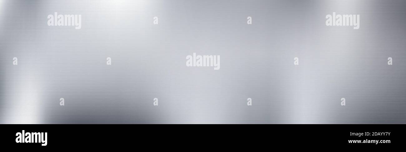 Texture panorama of silver metal with reflection - background Stock ...