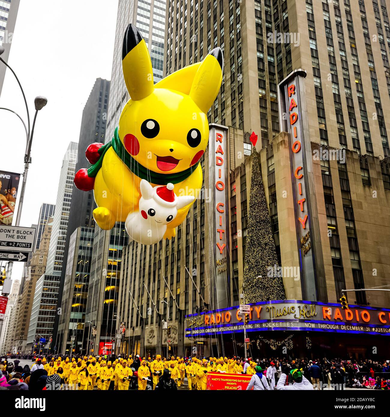 Pikachu pokemon balloon floats in the air during the Macy's ...