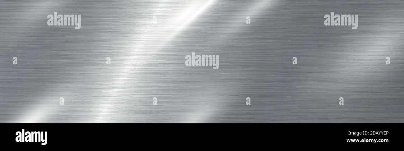 Texture panorama of silver metal with reflection - background Stock ...