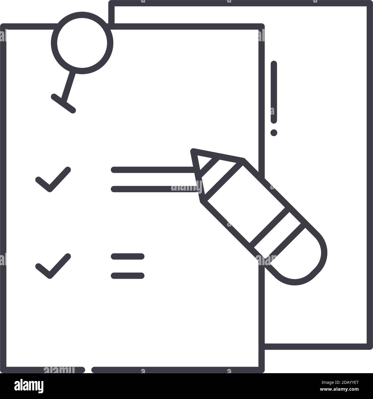 Short note icon, linear isolated illustration, thin line vector, web ...