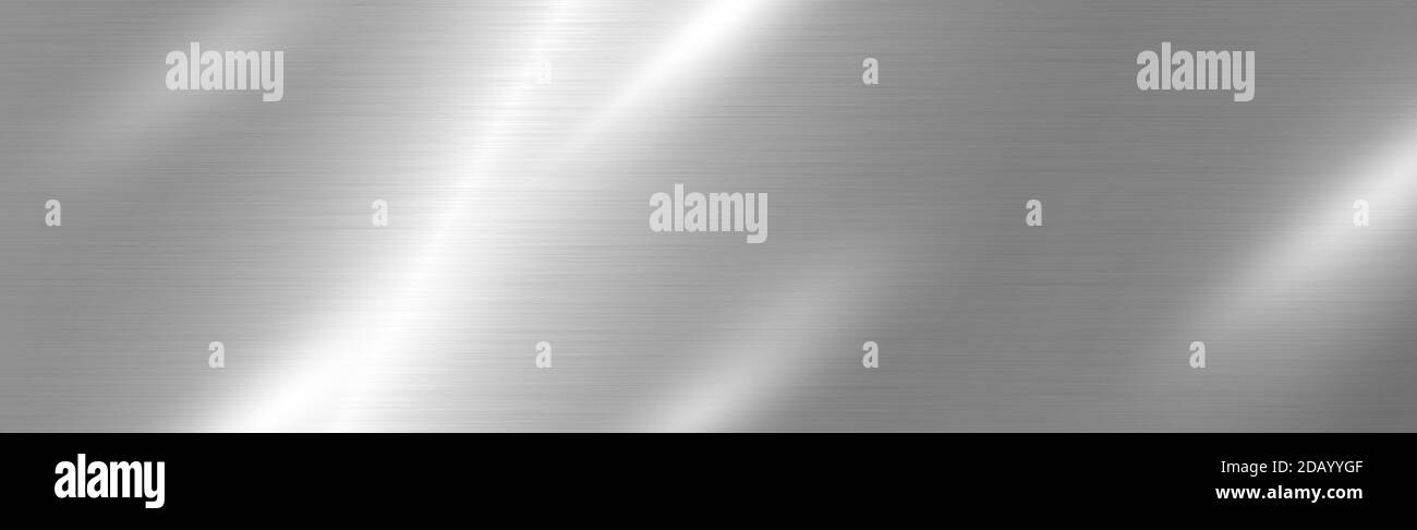 Texture panorama of silver metal with reflection - background Stock ...