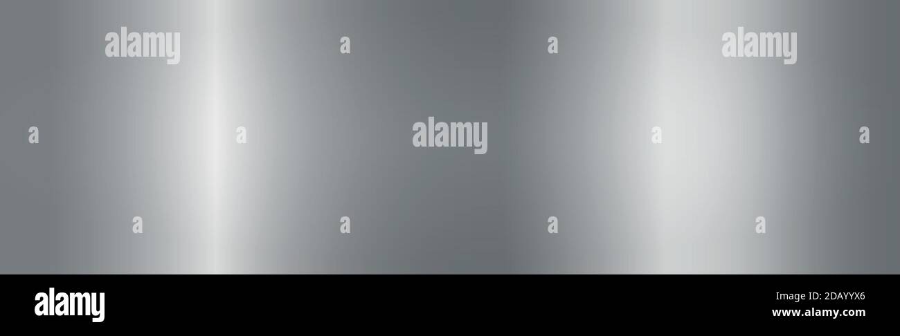 Texture panorama of silver metal with reflection - background Stock ...
