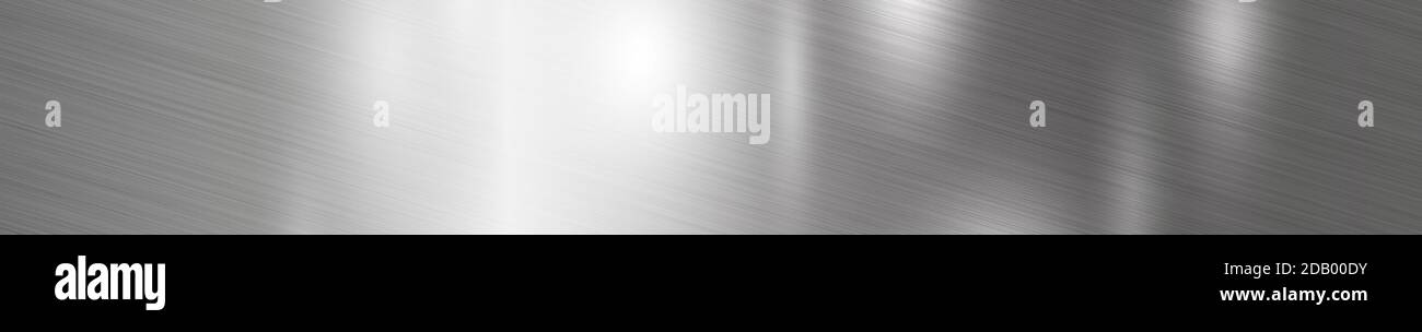 Texture panorama of silver metal with reflection - background Stock ...