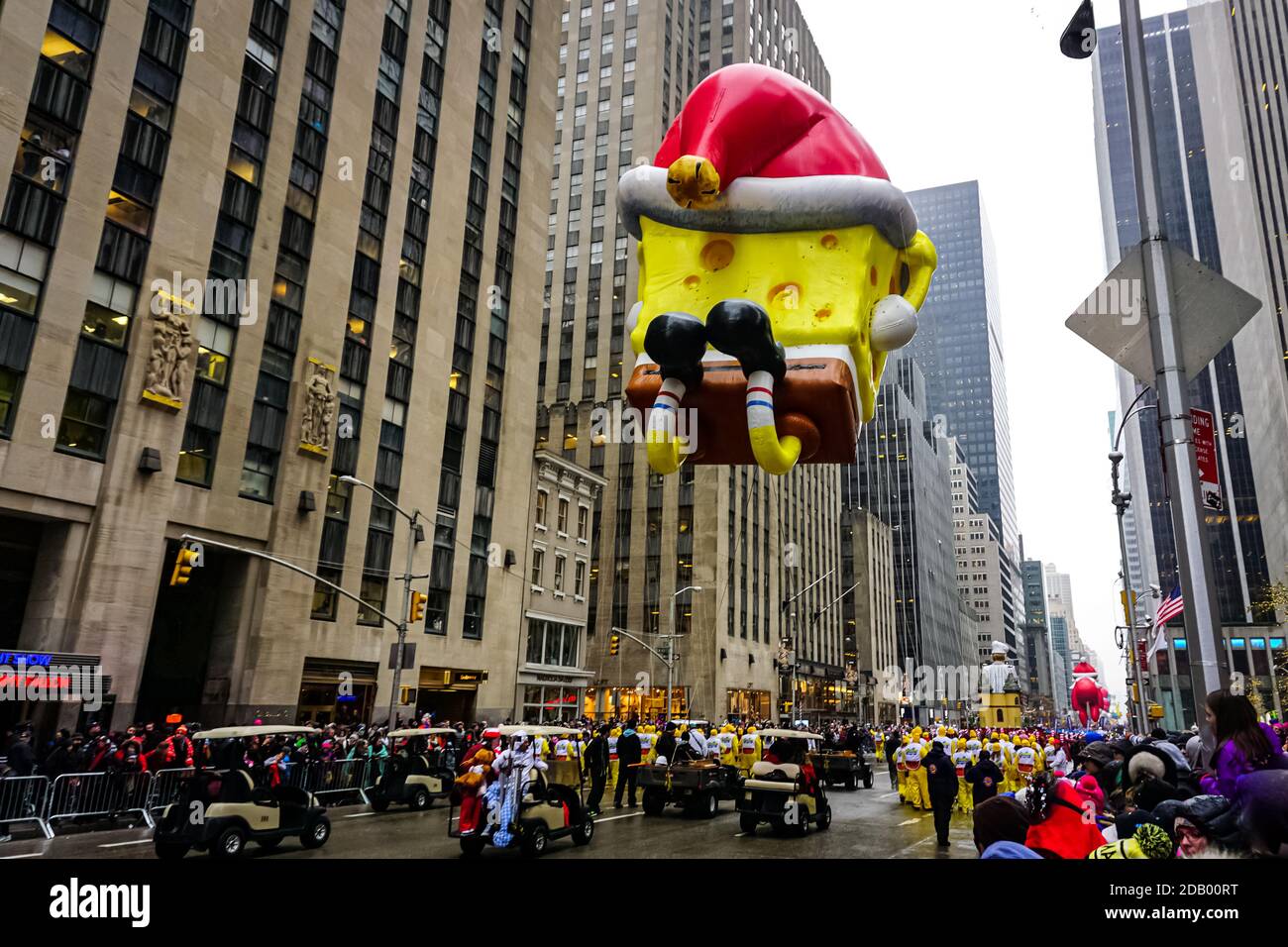 Spongebob Squarepants balloon floats in the air during Macy's ...