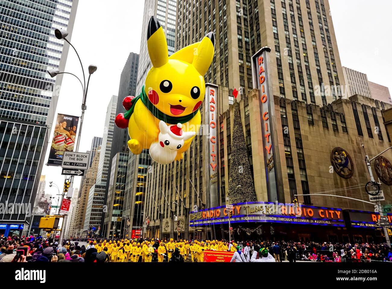 Pikachu pokemon balloon floats in the air during the Macy's ...