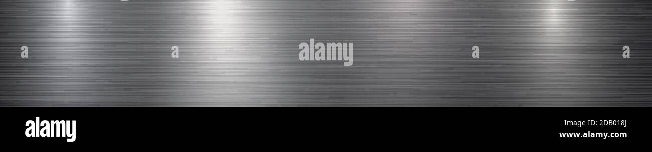 Texture panorama of silver metal with reflection - background Stock ...