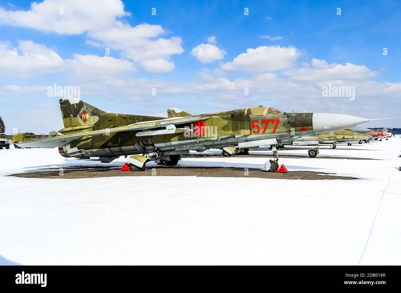 East German Air Force Mikoyan-Gurevich MiG-23MF on display in the Military History Museum in ...