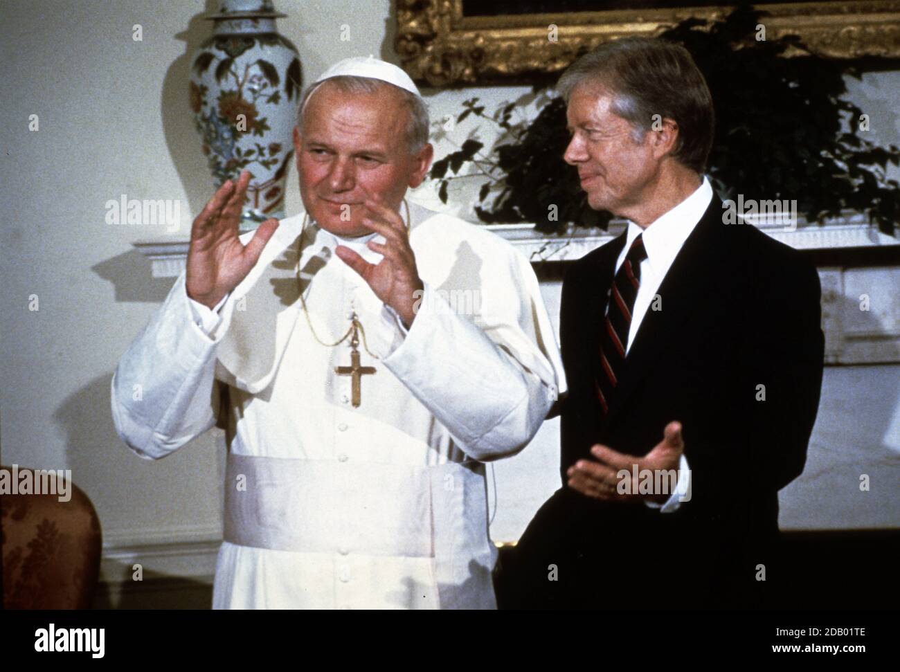 United States President Jimmy Carter speaks with His Holiness Pope John ...