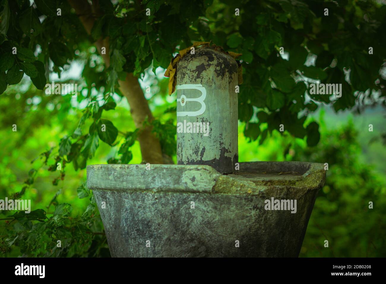 Beautiful shiva lingam below trees Stock Photo - Alamy
