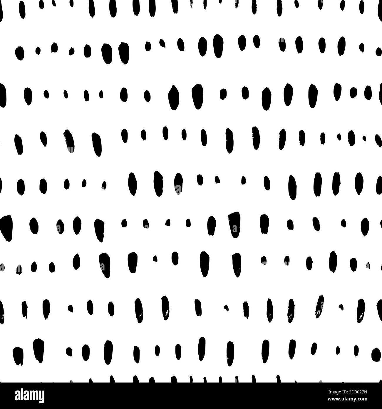 Short vertical lines hand drawn seamless pattern. Black and white ...