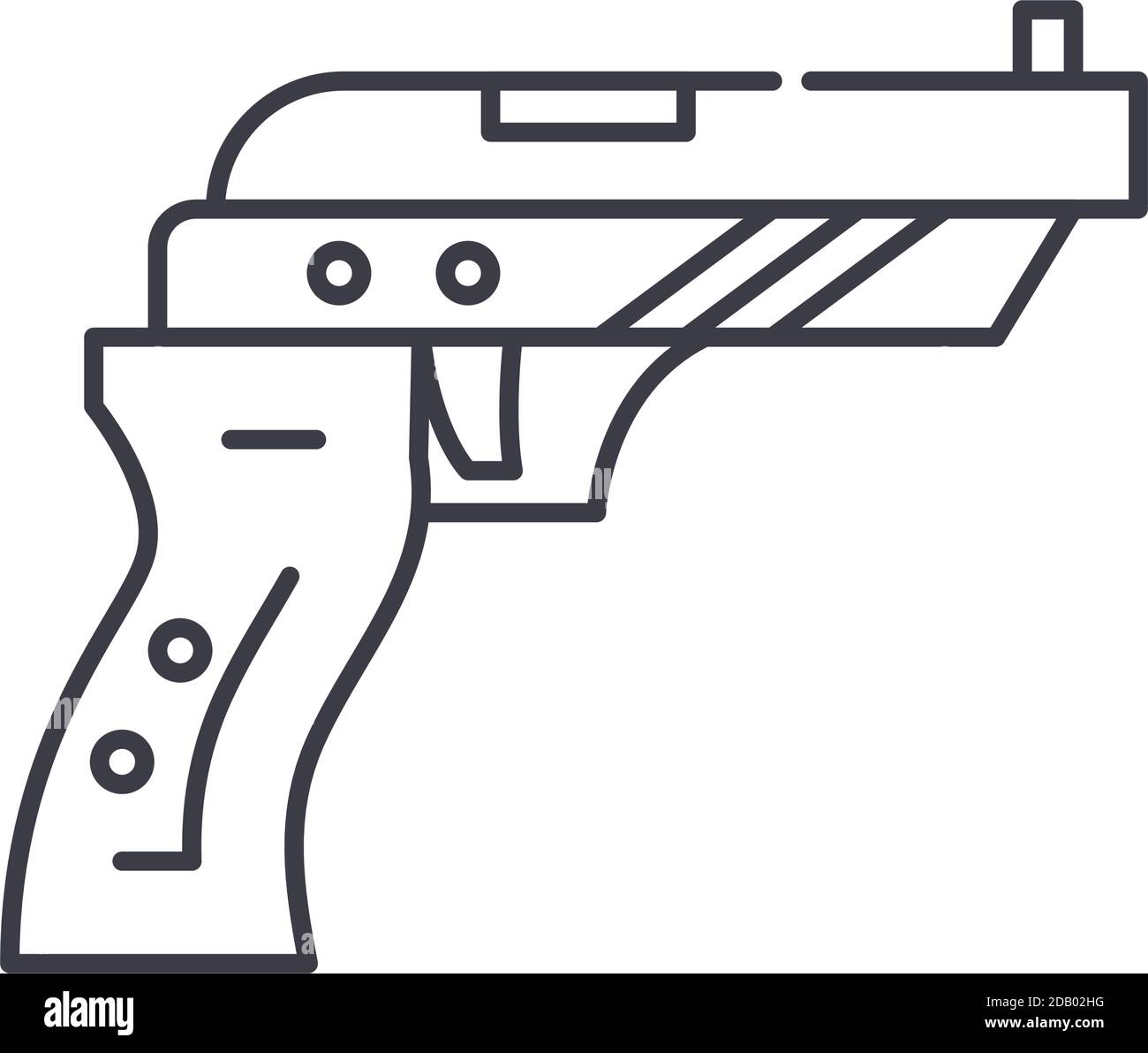 Short gun icon, linear isolated illustration, thin line vector, web ...