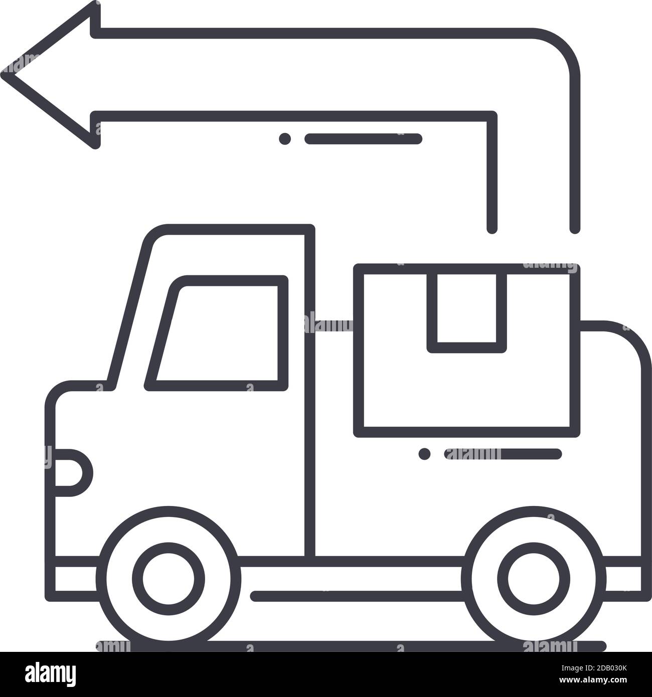 Shipping destination icon, linear isolated illustration, thin line ...