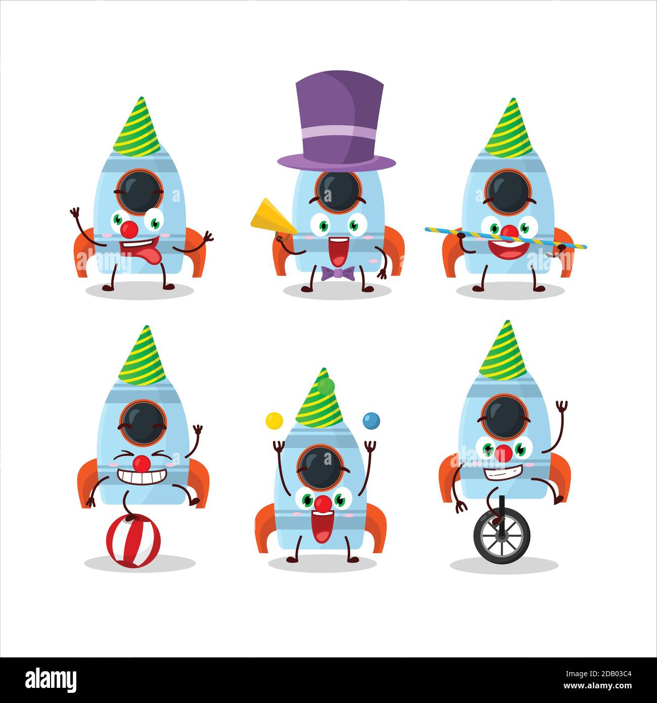 Cartoon character of rocket toy with various circus shows Stock Vector ...