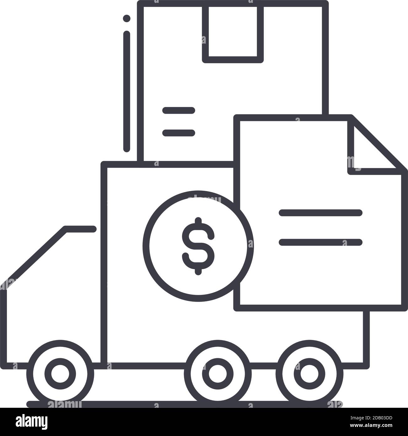 Shipping cost icon, linear isolated illustration, thin line vector, web ...