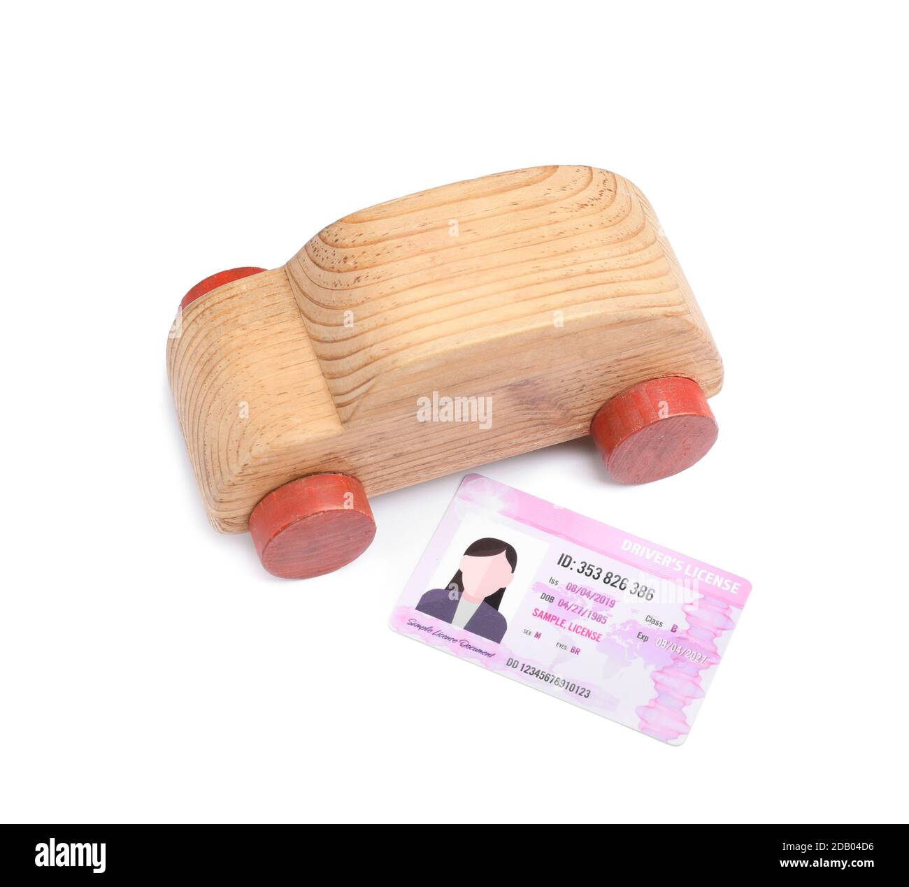 Driving license with car on white background Stock Photo - Alamy