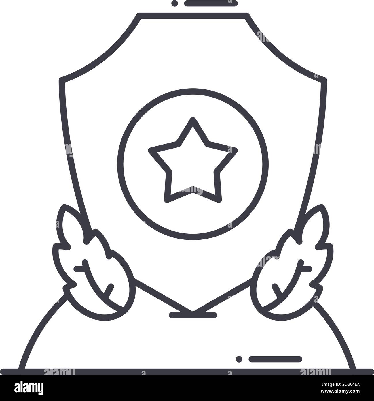 Shield icon, linear isolated illustration, thin line vector, web design ...