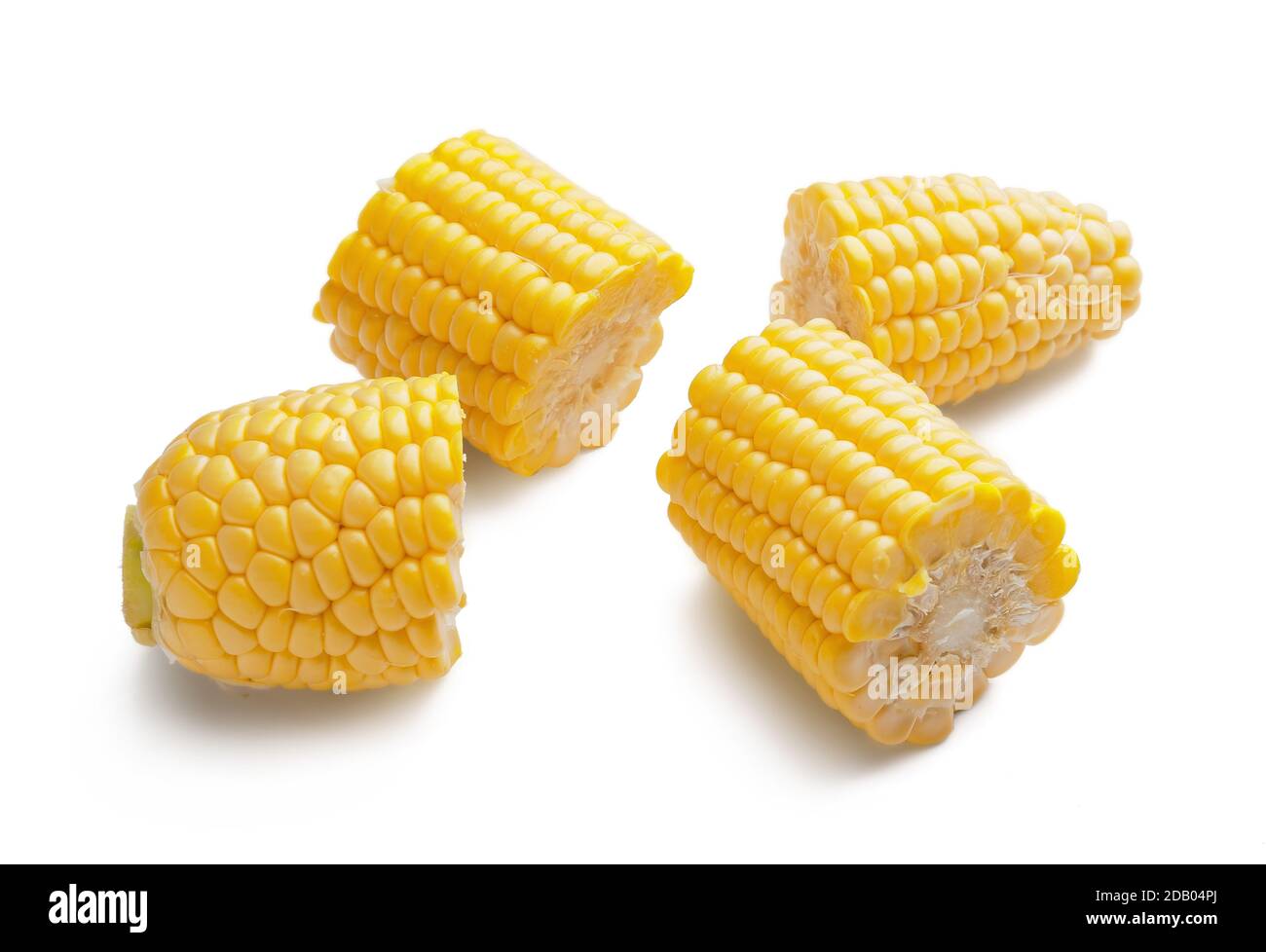Fresh cut corn cob on white background Stock Photo - Alamy