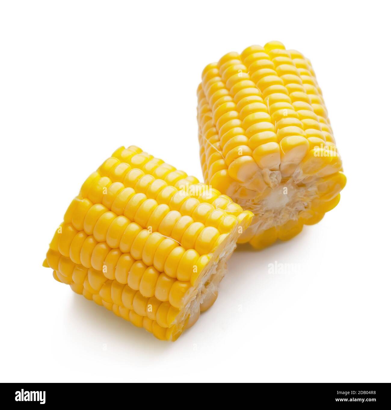 Fresh cut corn cob on white background Stock Photo - Alamy