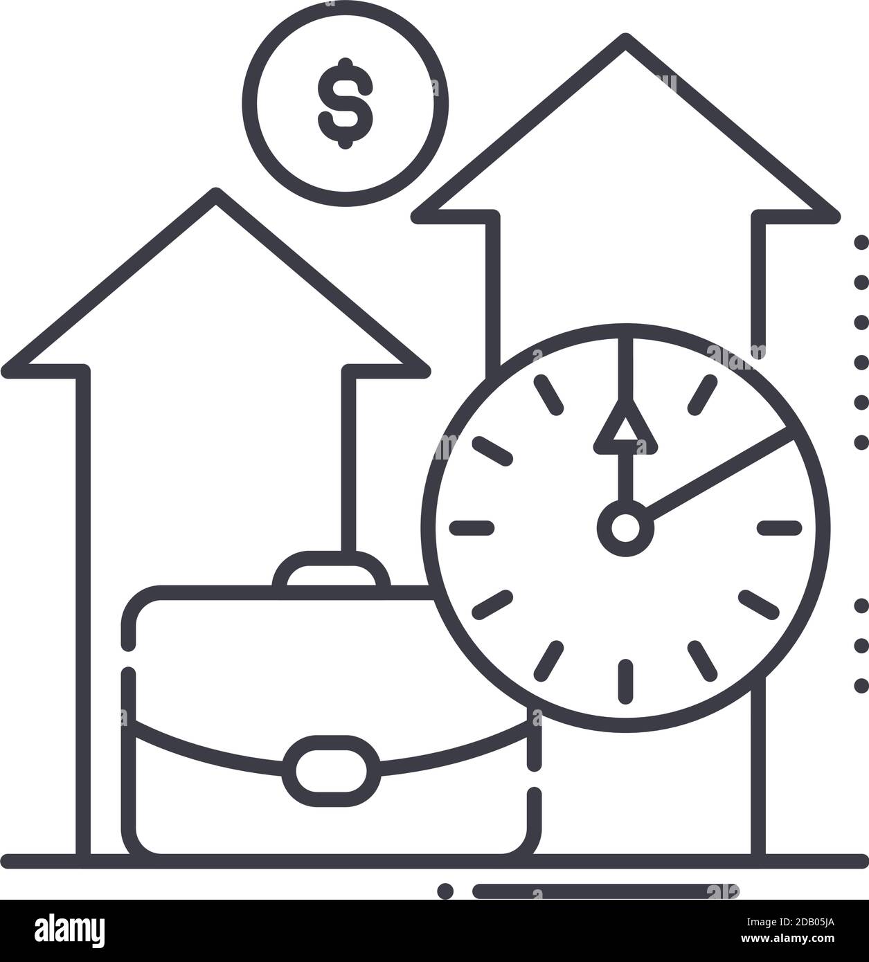 Short term investment icon, linear isolated illustration, thin line ...