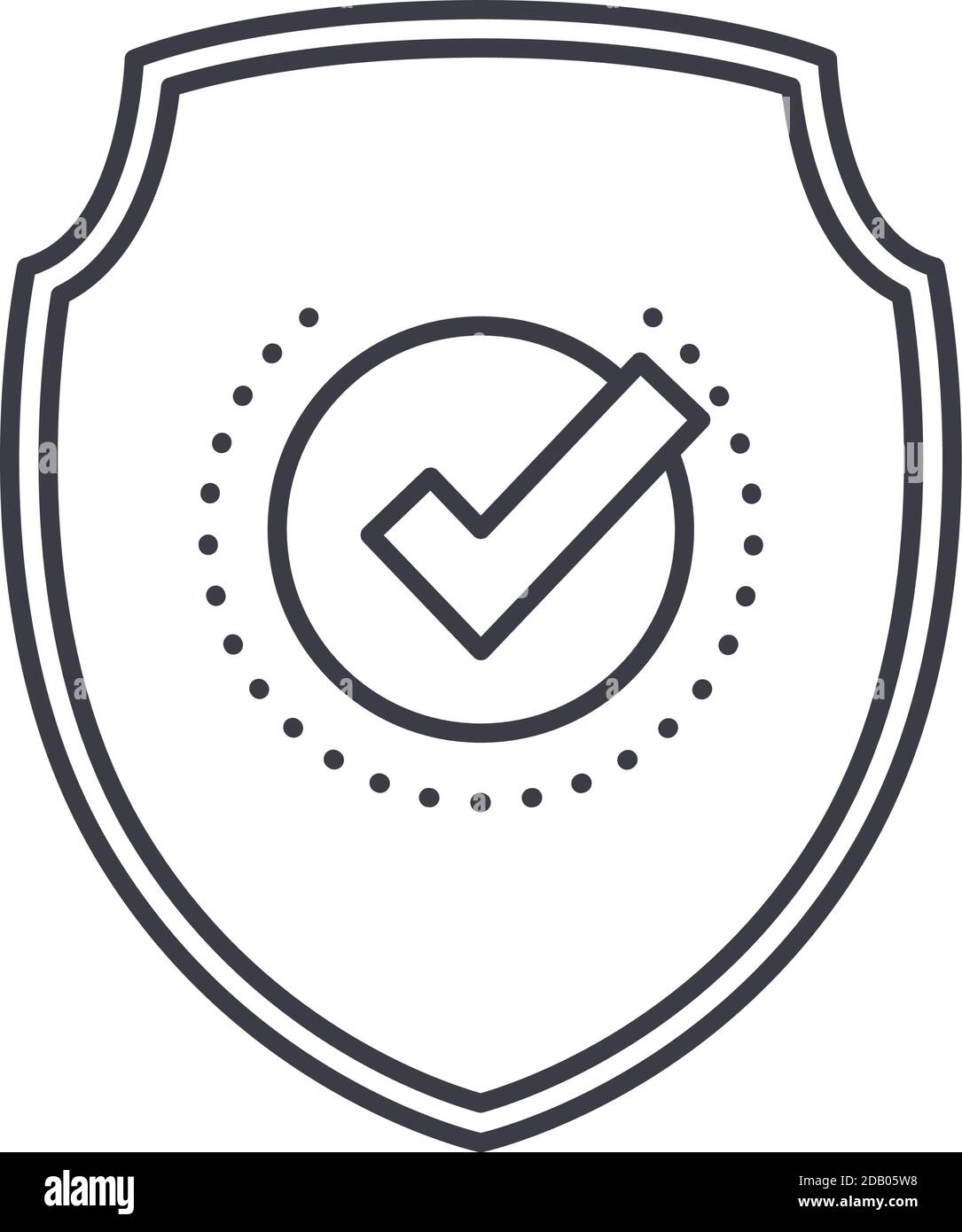 Shield protection icon, linear isolated illustration, thin line vector ...